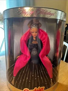 Barbie | Toys | Barbie 998 Holiday Doll In Hot Pink Cape And Black Gown ...